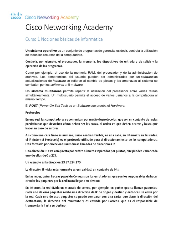 Cisco Networking Academy Notas (Get Connected) | PDF | Enrutador ...