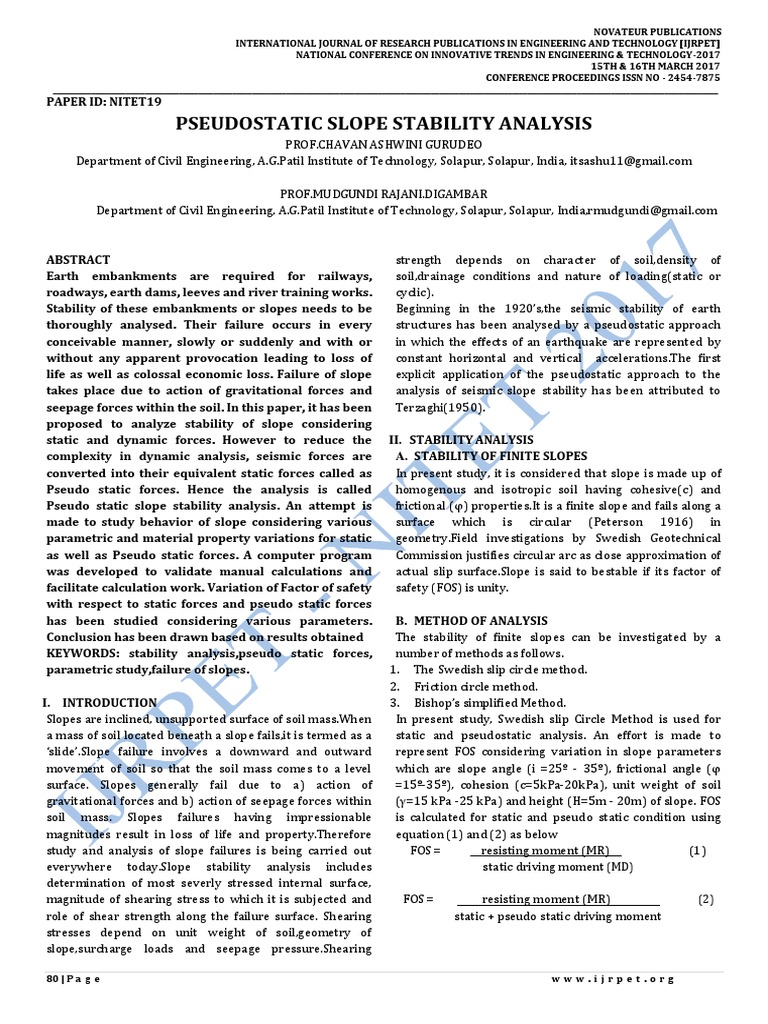 Pseudo Static Forces | PDF | Solid Mechanics | Applied And ...