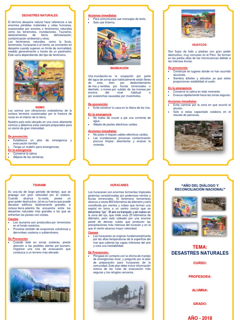 TRIPTICO Desastres Naturales | PDF | Temblores | Tsunami