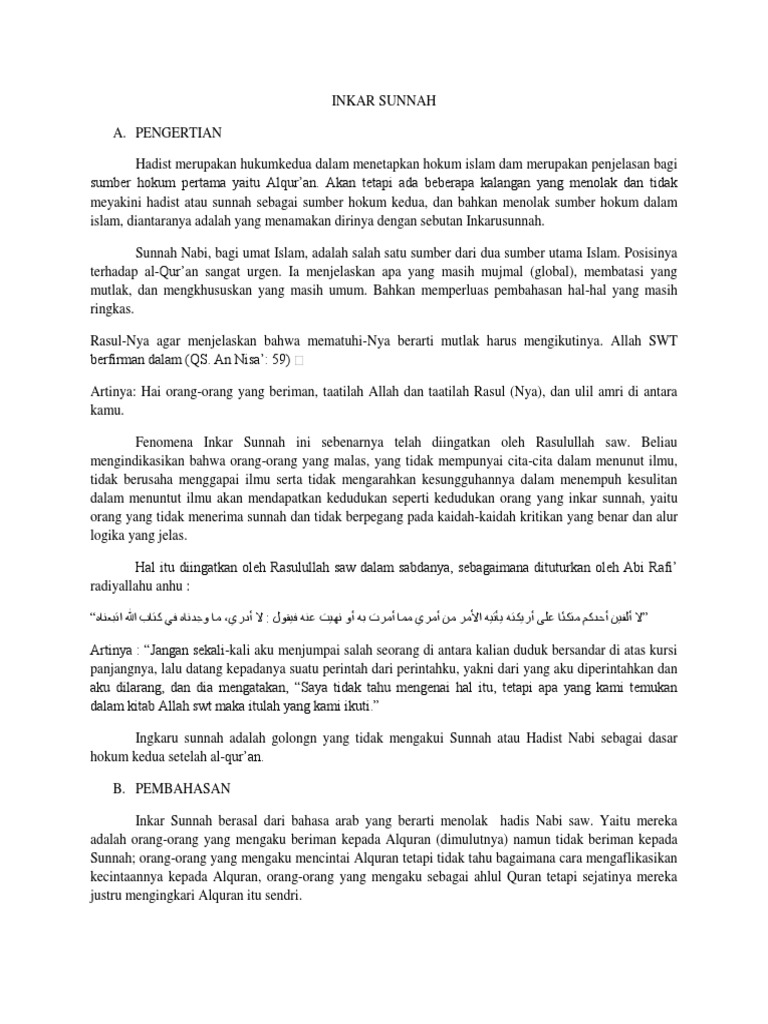 Memahami Inkar Sunnah dalam Islam | PDF | Agama & Spiritualitas
