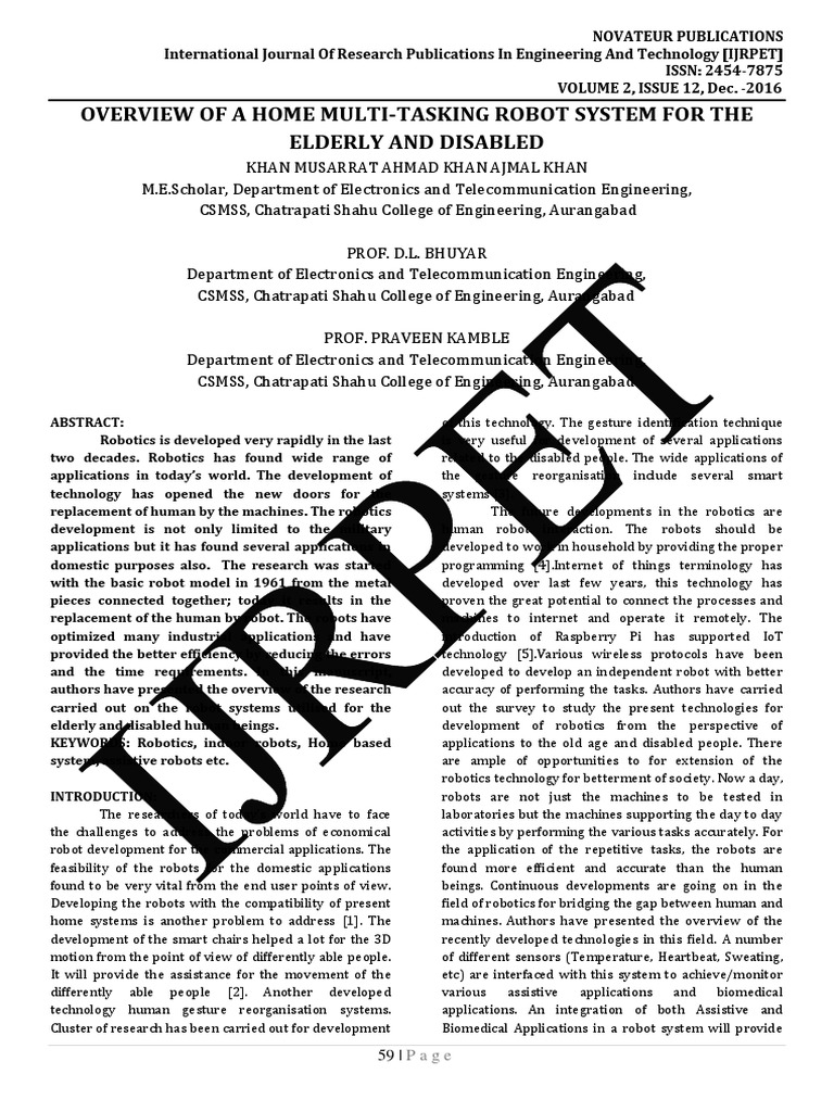 Multitasking Robot Pdf Robot Robotics