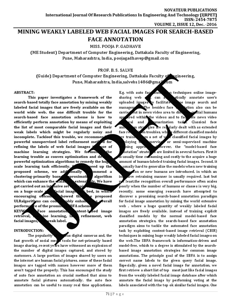 Face Annotation | PDF | Information Retrieval | Areas Of Computer Science