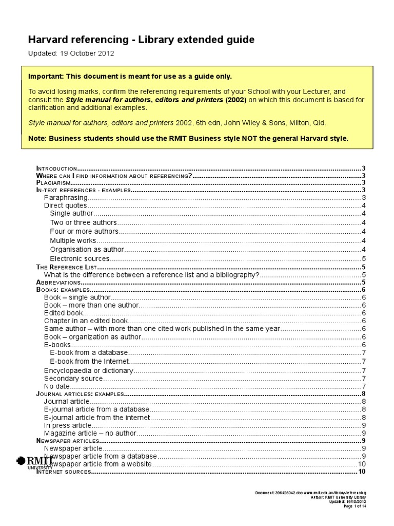 A Comprehensive Guide to Harvard Referencing: Detailed Examples and ...
