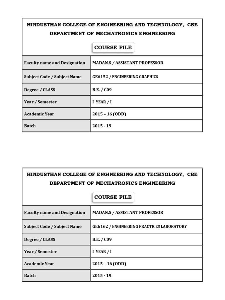 Hindusthan College of Engineering and Technology, Cbe Department of ...