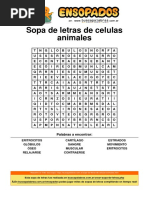 Sopa de Letras de Partes de La Celula Animal PDF | PDF