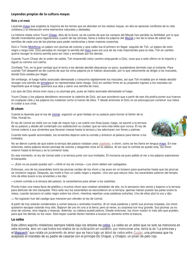 Leyendas, Fabulas, Historias Propias de La Cultura Mayas | PDF