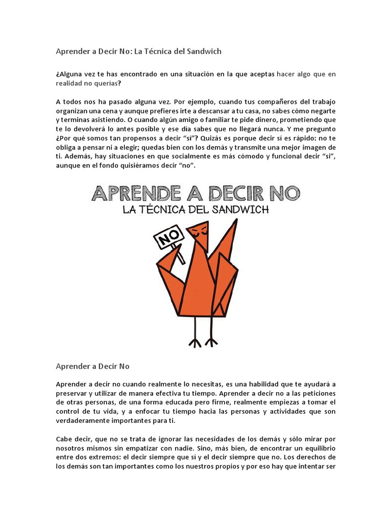Aprender A Decir No Pdf