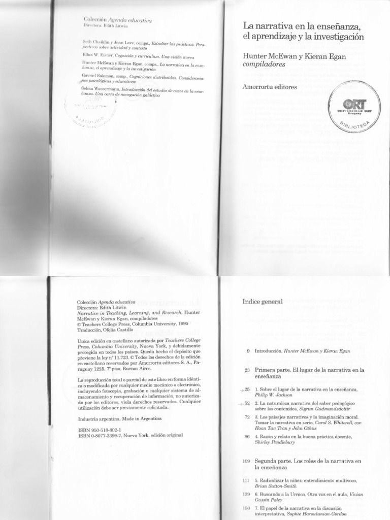 McEwan y Egan Narrativa en La Ensenanza Cap 00 Introd PDF | PDF | Inteligencia artificial ...