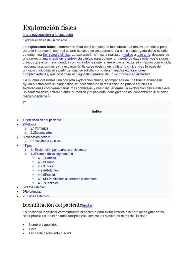 Exploración Física | PDF | Examen físico | Cuidado de la salud