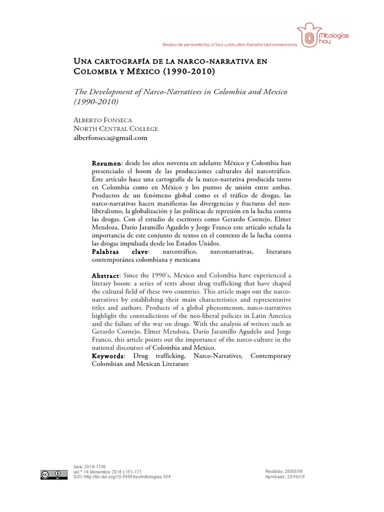 Una Cartografía de La Narco-Narrativa en PDF | Descargar gratis PDF | Comercio ilegal de drogas ...