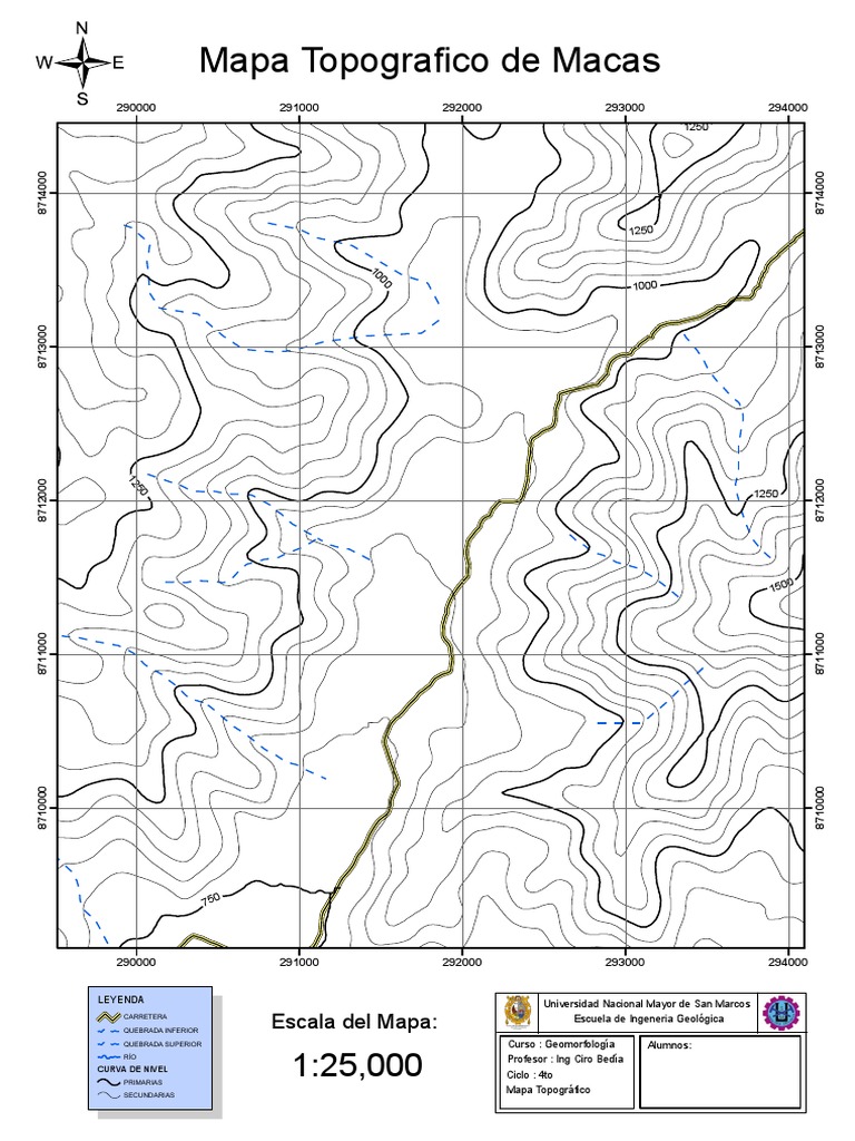 Mapa Topográfico de Macas 1:25,000 | PDF | Cartografía | Modificación ...