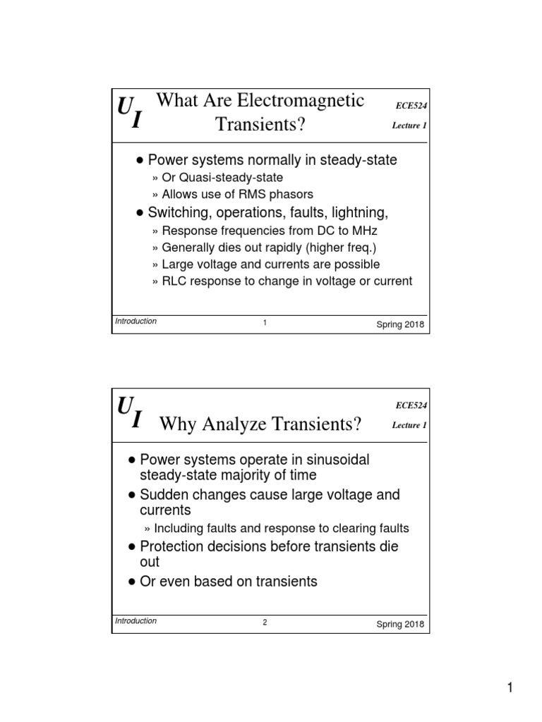 What Are Electromagnetic Transients?: Spring 2018 | PDF | Electrical ...