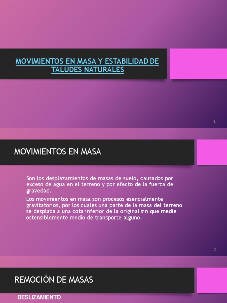 Movimientos de Masa y Estabilidad de Taludes | PDF | Paisaje ...