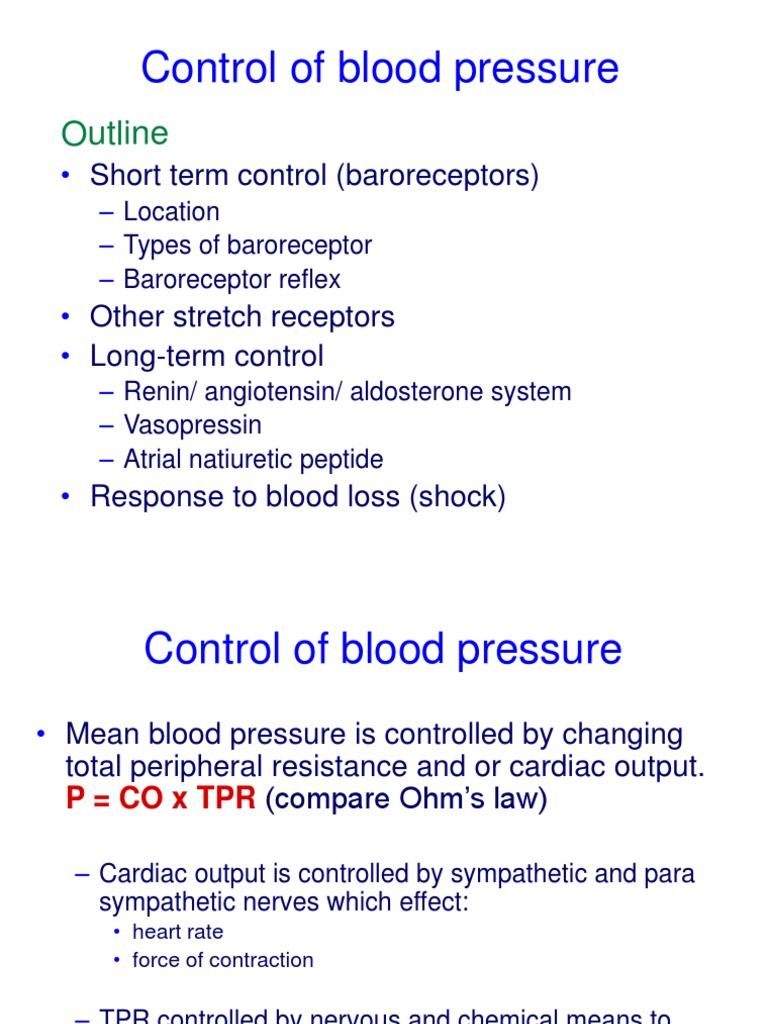 Regulation and Control of Blood Pressure: A Comprehensive Review of ...