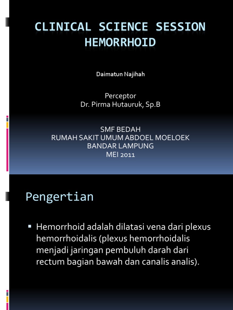 Understanding Hemorrhoids: Types and Treatment | PDF
