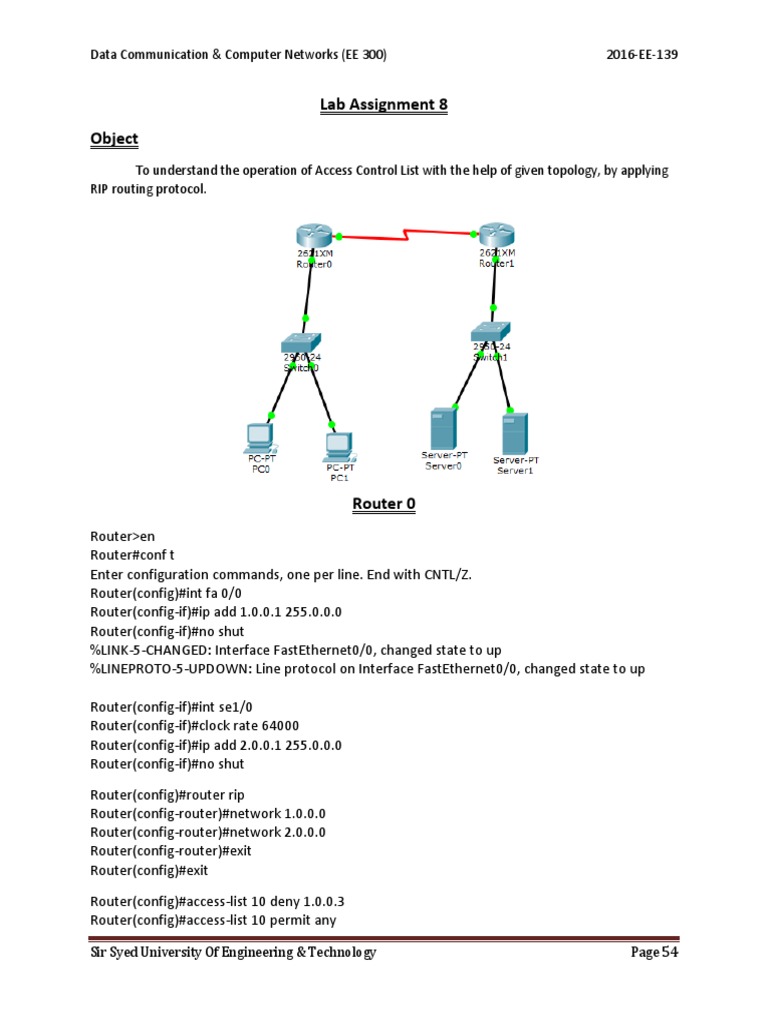 Lab Assignment 8 Object: Data Communication & Computer Networks (EE 300) 2016-EE-139 | PDF ...