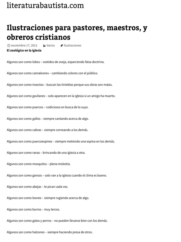 Ilustraciones para Pastores, Maestros, y Obreros Cristianos | PDF ... Ilustraciones para Pastores, Maestros, y Obreros Cristianos | PDF ...
