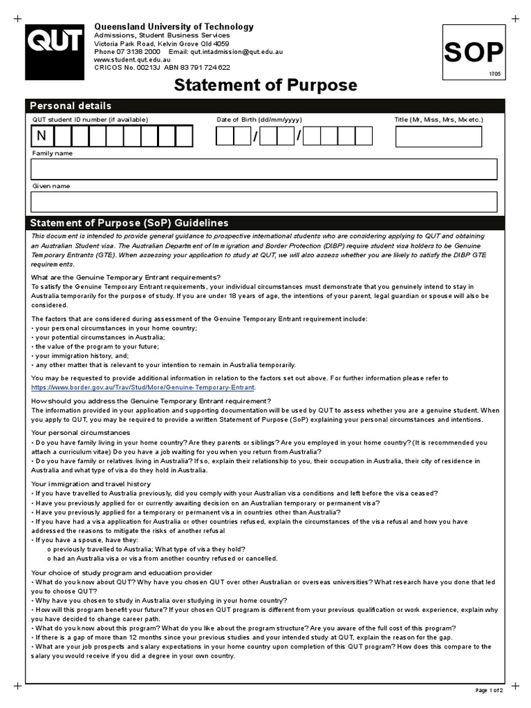 SoP Guidelines PDF | PDF | Travel Visa | Australia