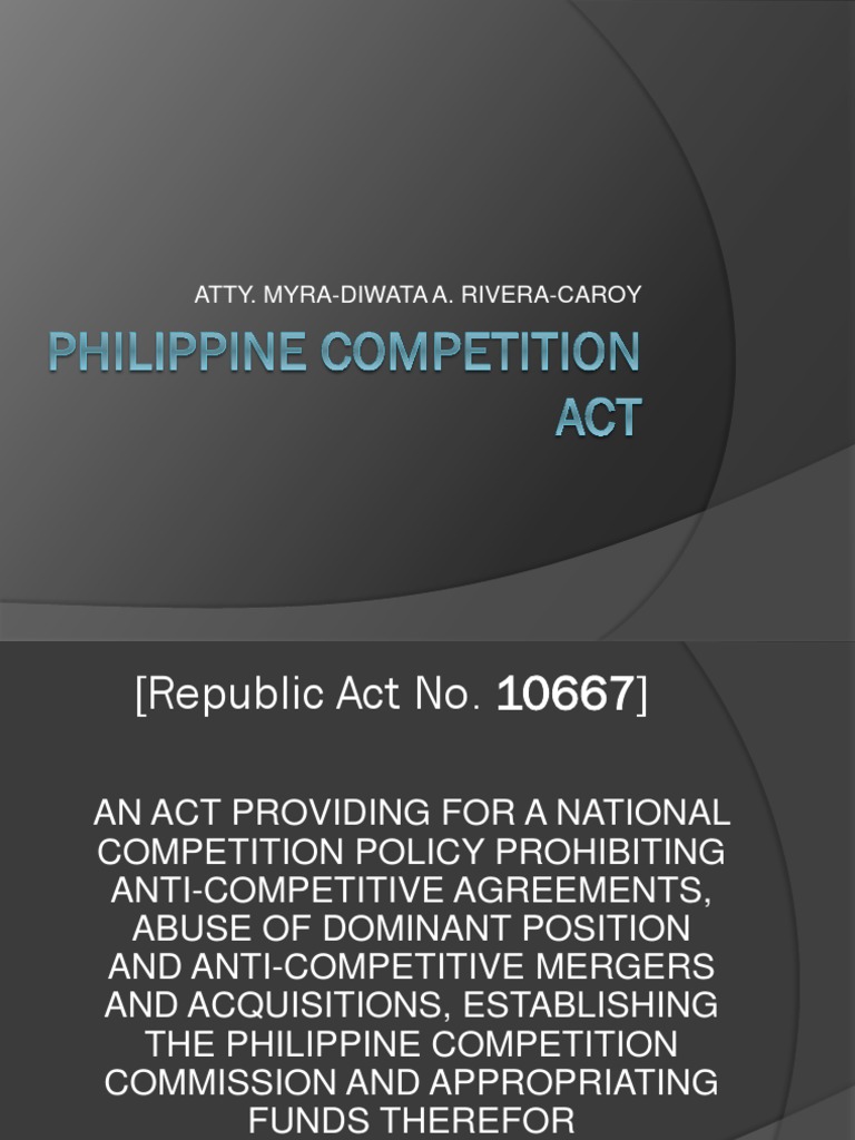 Philippine Competition Act Overview | PDF | Mergers And Acquisitions ...