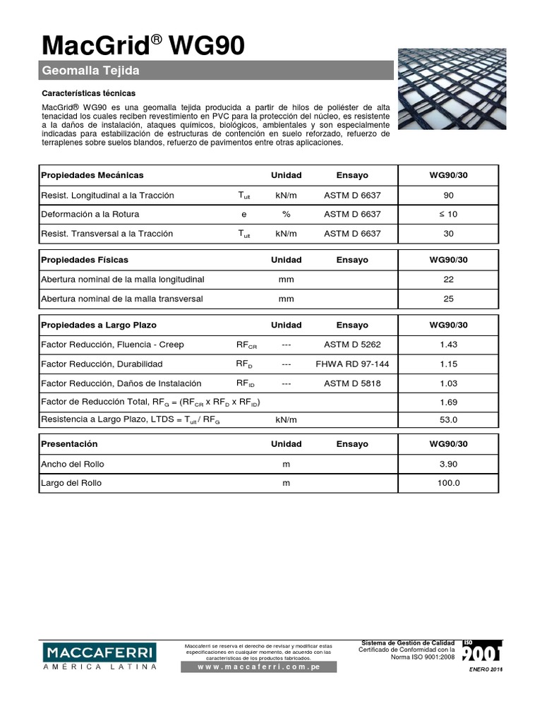 Hoja Técnica MacGrid WG 90 | PDF | Materiales | Naturaleza