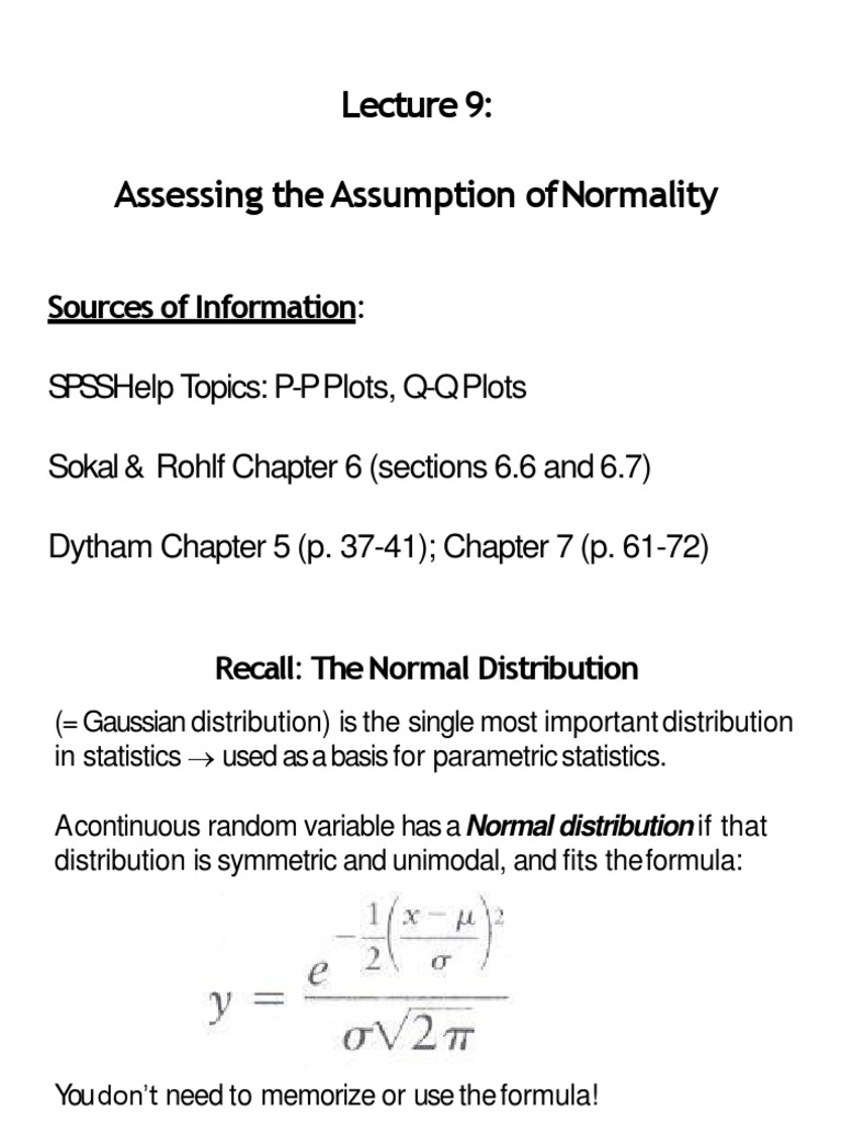 Lecture09 (Assessing Normality) | PDF | Normal Distribution | Quantile