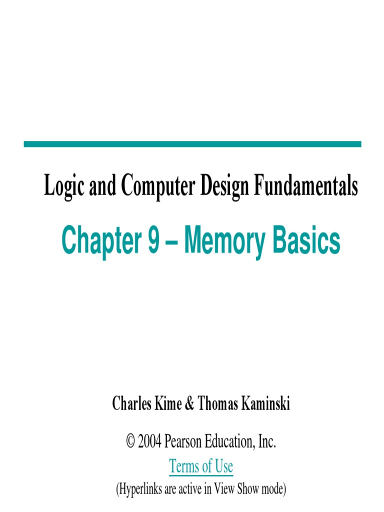 Chapter 9 - Memory Basics: Logic and Computer Design Fundamentals | PDF | Dynamic Random Access ...
