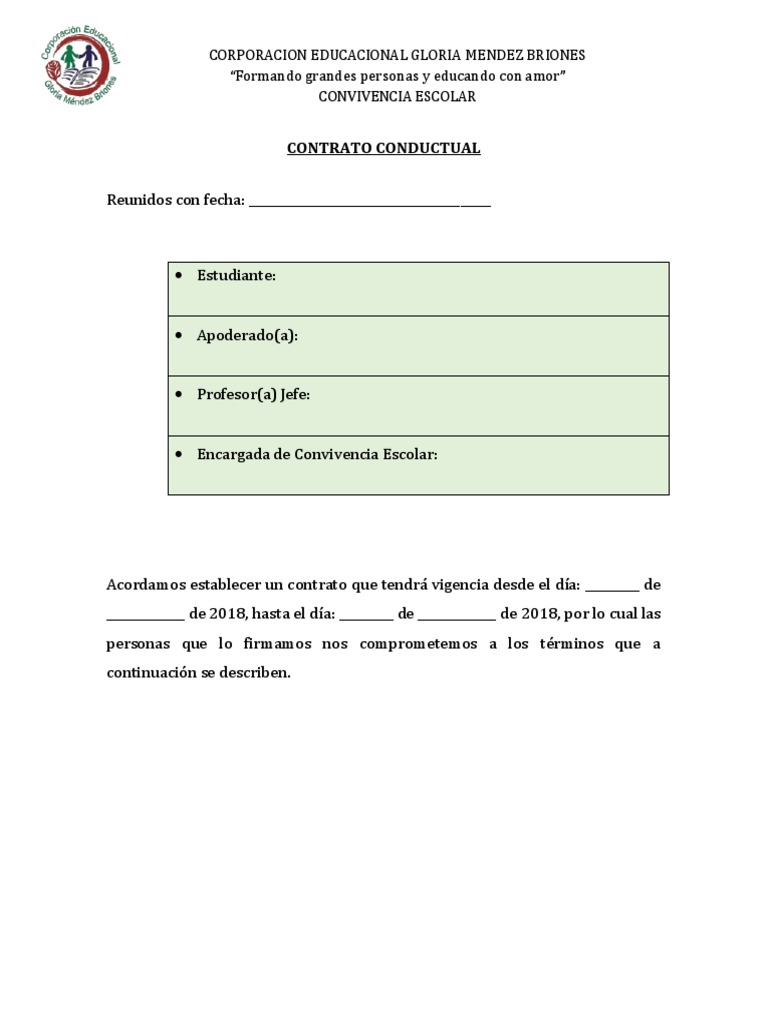 Contrato Conductual | PDF