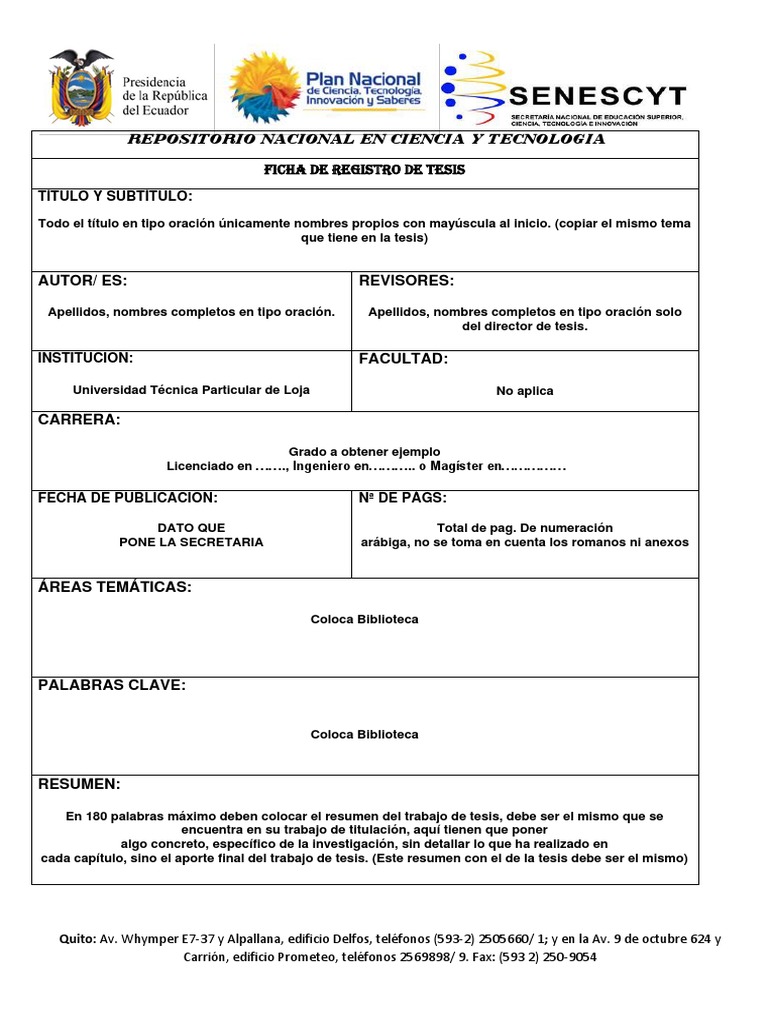 Ficha para Senescyt Ejemplo | PDF | Informática | Informática y tecnología de la información
