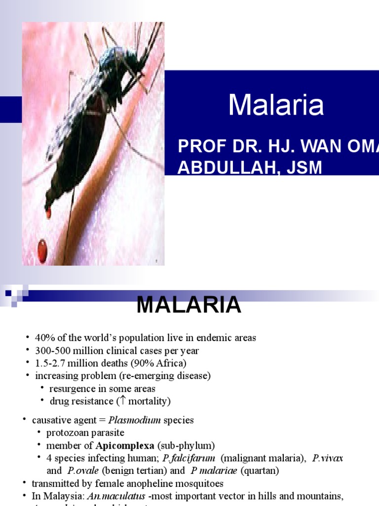 Malaria: Prof Dr. Hj. Wan Omar Abdullah, JSM | PDF | Malaria | Plasmodium Falciparum