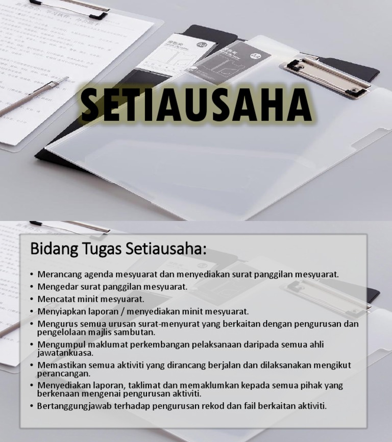 Bidang Tugas Setiausaha | PDF