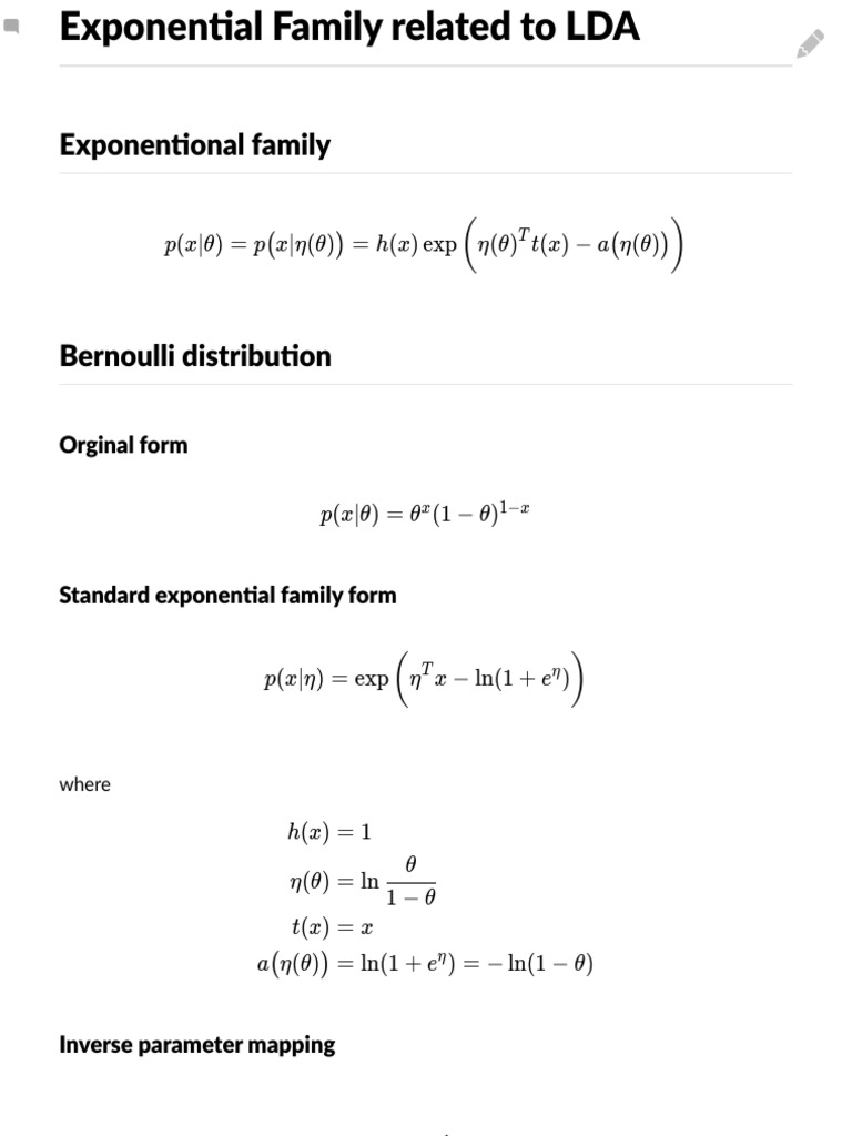 Exponential Family Related To LDA | PDF