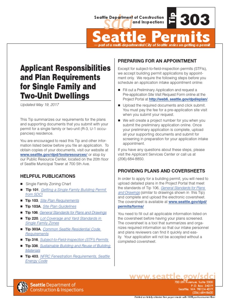 Seattle Permits 303 | PDF | Wall | Roof