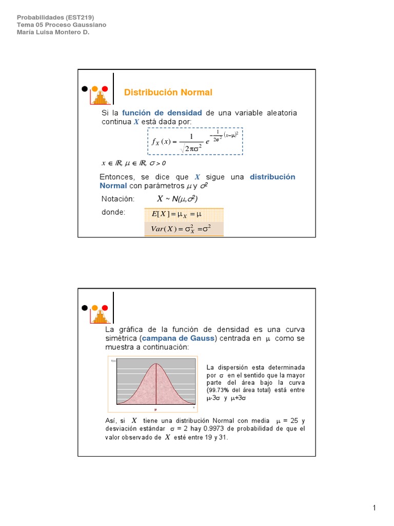 Tema 05 - 3 Proceso Gaussiano | PDF | Distribución de probabilidad ...