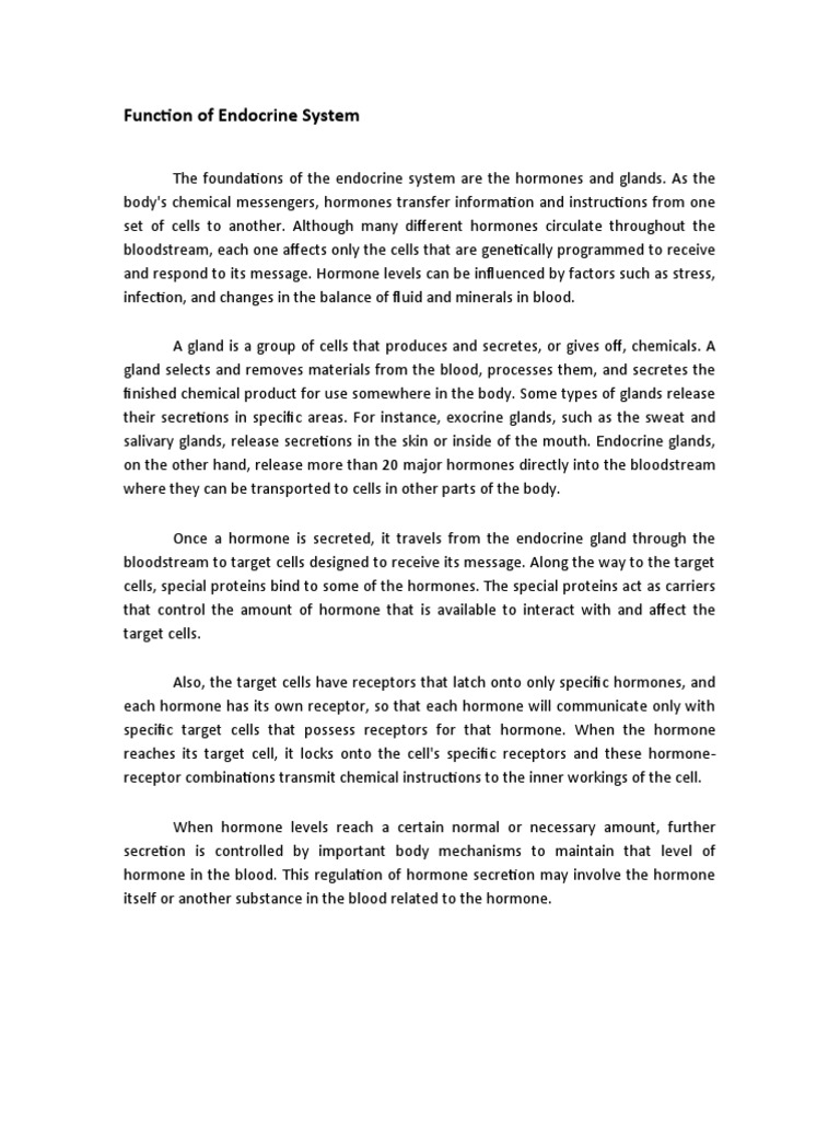 Function of Endocrine System | PDF | Luteinizing Hormone | Network Protocols