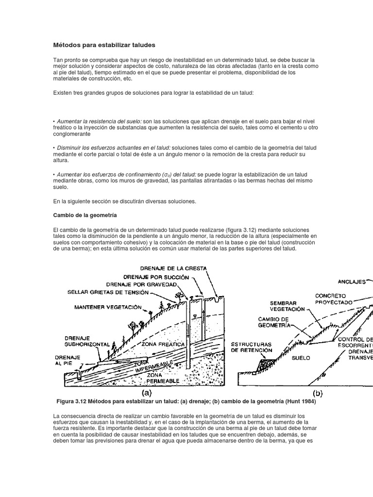 Métodos para Estabilizar Taludes | PDF | Permeabilidad (Ciencias de la ...