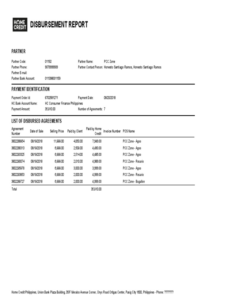 Disbursement Report: Partner | PDF