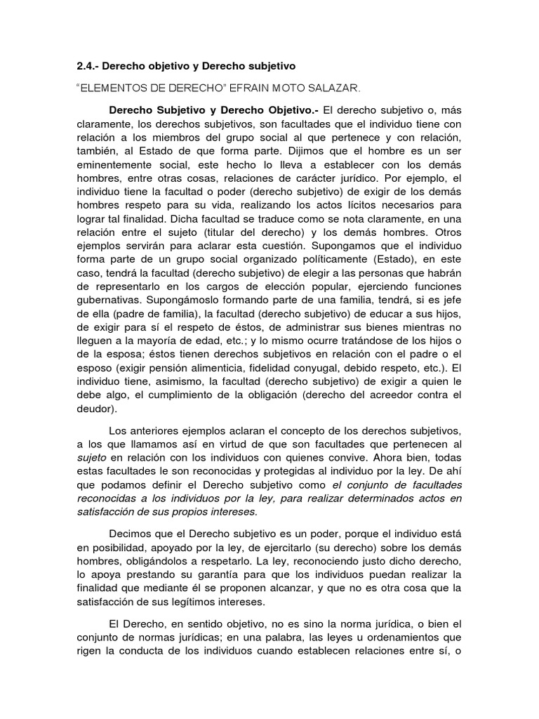 Derecho Subjetivo y Objetivo: Conceptos Clave | PDF | Estado (política ...