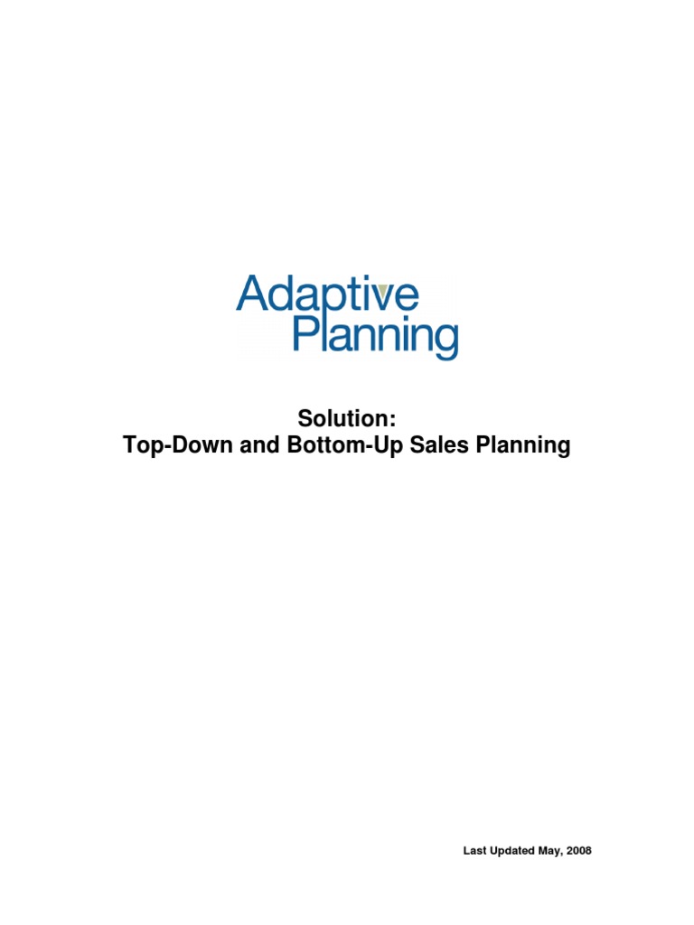 Aligning Top-Down Targets with Bottom-Up Forecasts: A Method for ...