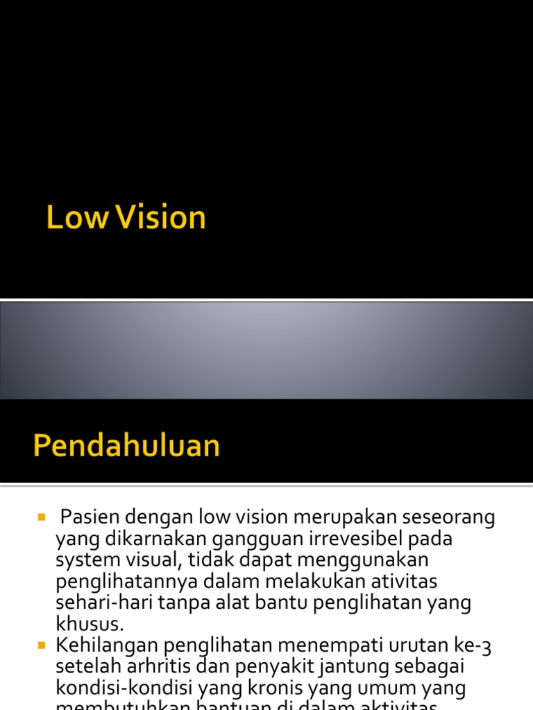 Definisi dan Kategori Low Vision | PDF | Gaya Hidup