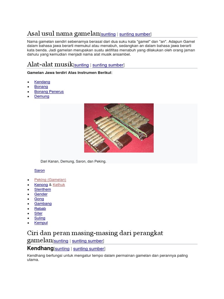 Asal Usul Nama Gamelan | PDF | Seni & Disiplin Bahasa