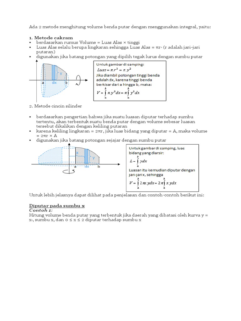 Volume Benda Putar | PDF