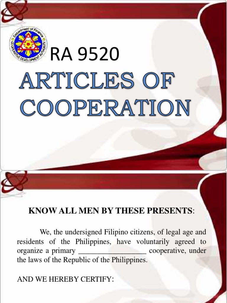 ARTICLES OF COOPERATION.pdf | Cooperative | Wealth