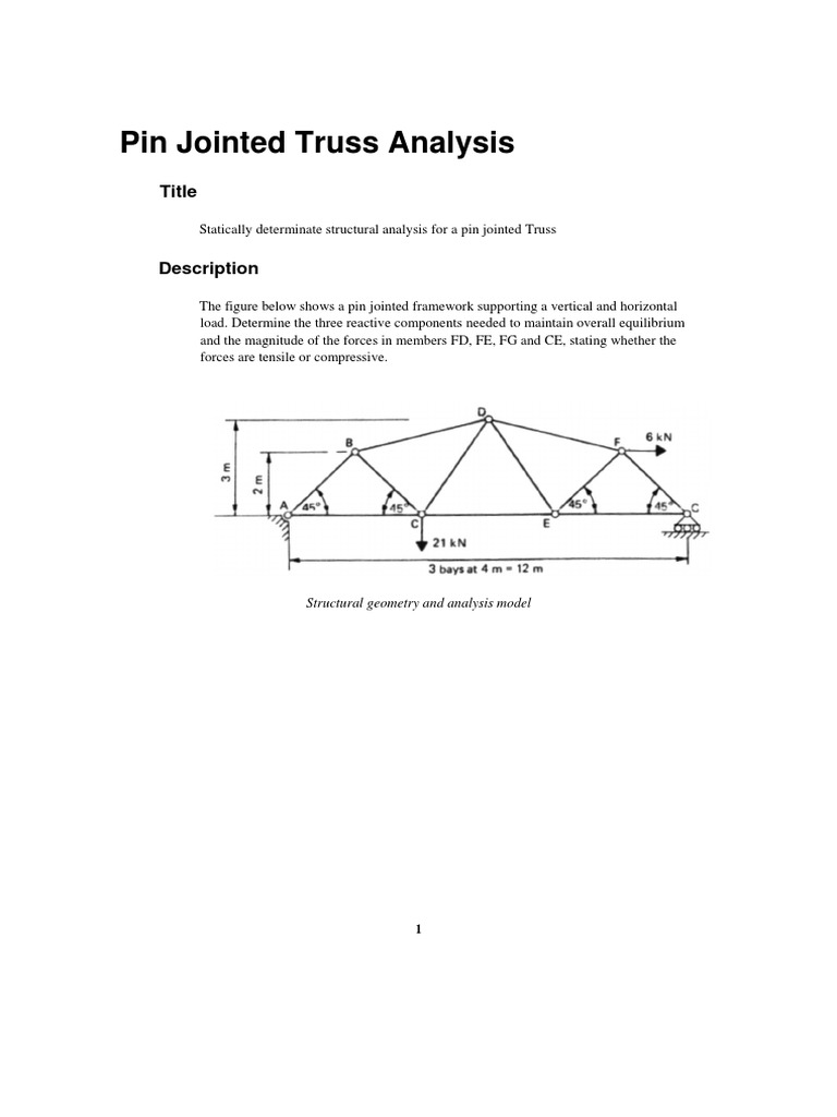 Tutorial 2-Pin Jointed Truss | PDF | Truss | Structural Analysis
