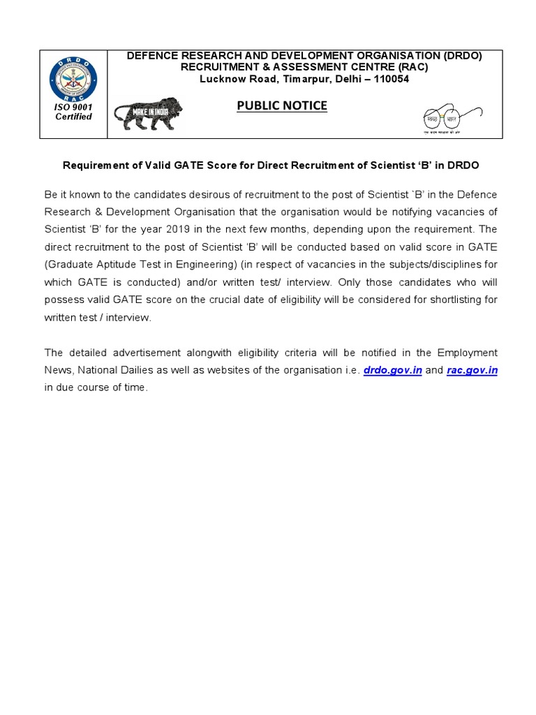 Public Notice: ISO 9001 Certified | PDF