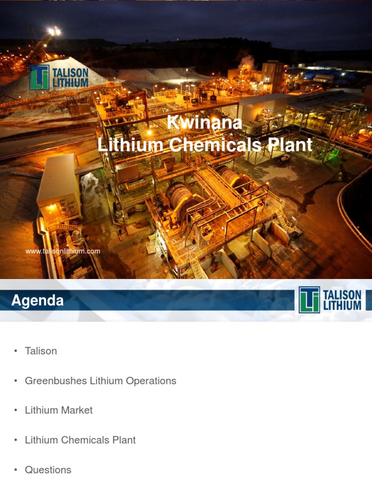 Talison Lithium Overview of Chemicals Plant | PDF | Lithium | Sodium ...