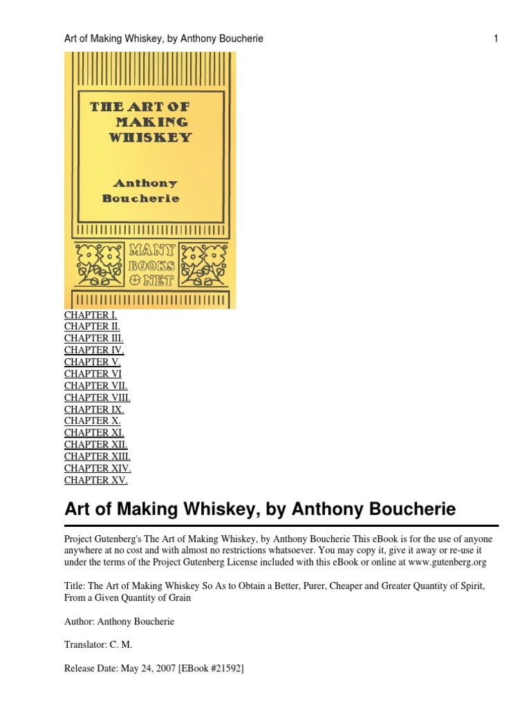 Art of Making Whiskey, by Anthony Boucherie 1 | Download Free PDF ...