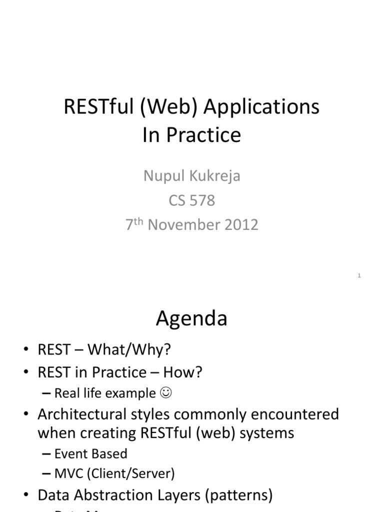 REST | Download Free PDF | Representational State Transfer | Model–View–Controller
