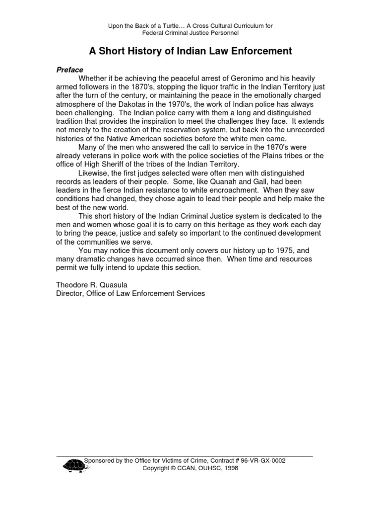 A Short History of Indian Law Enforcement | PDF | Native Americans In ...