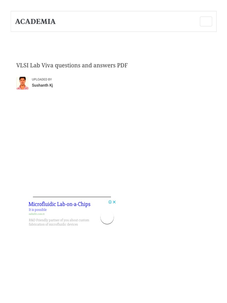 VLSI Lab Viva Questio Ns and Answers PDF - Sushanth KJ - Academia - Edu ...