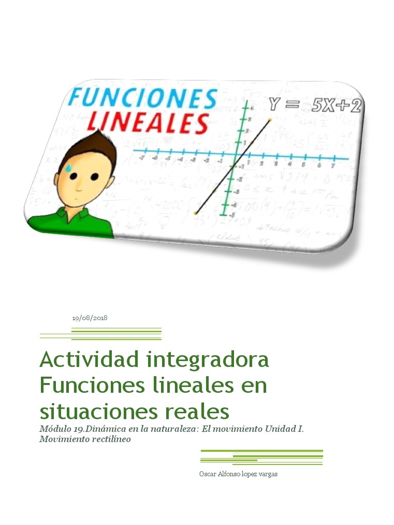 Funciones Lineales Actividad Integradora | PDF | Función (Matemáticas) | Enseñanza de matemática
